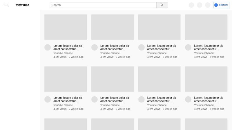 Youtube UI - CSS Grid