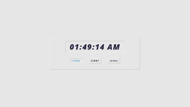 Neumorphism Digital Clock