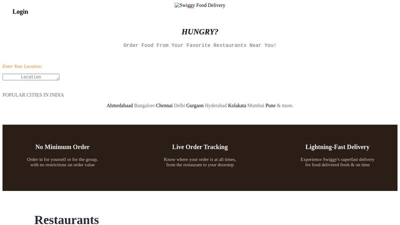 Swiggy Page
