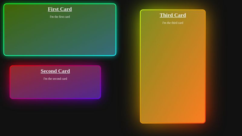 Glowing cards