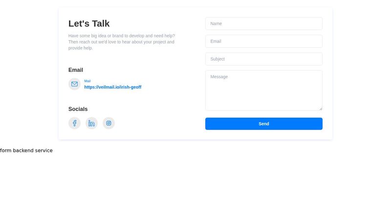 tailwind contact form template