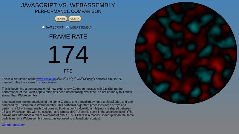 WebAssembly Performance Demo