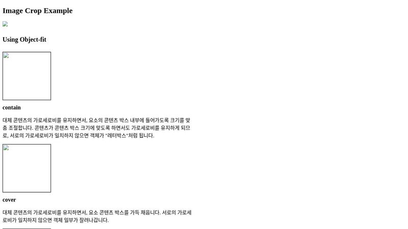 Image Crop using CSS, HTML