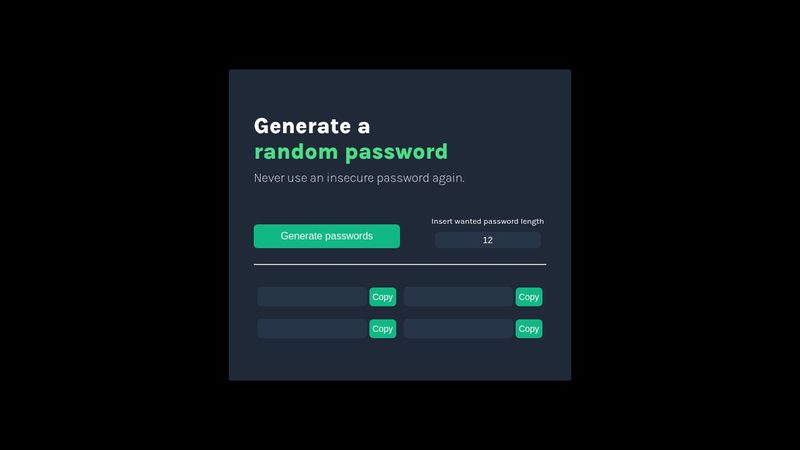 Scrimba - Password Generator