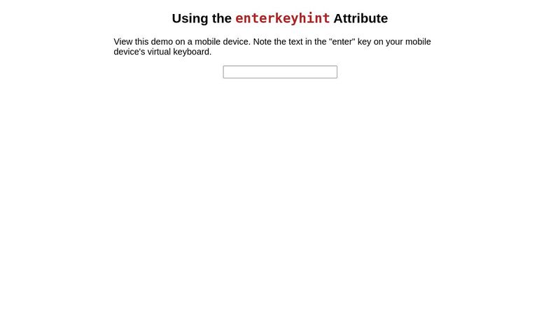 Using the enterkeyhint Attribute