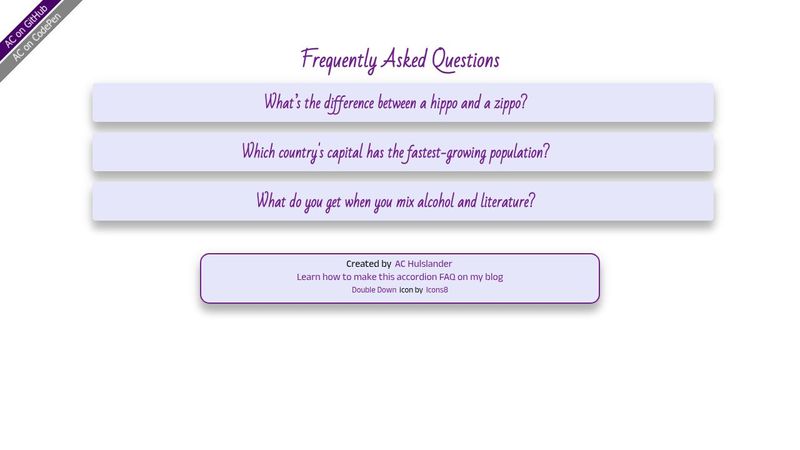 Accordion FAQ - HTML, SCSS, JS