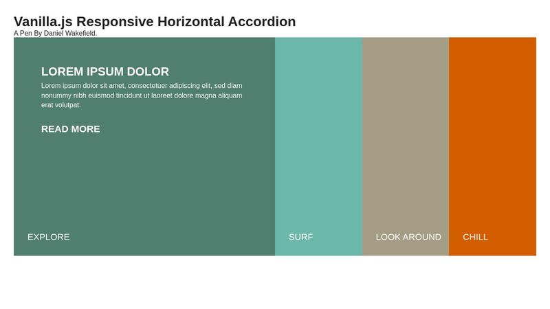 Vanilla.js Responsive Horizontal Accordion
