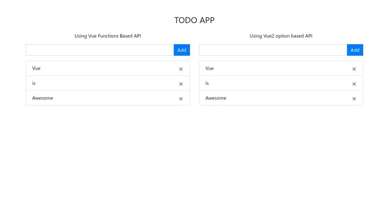 Vue 3 Function Based API Example