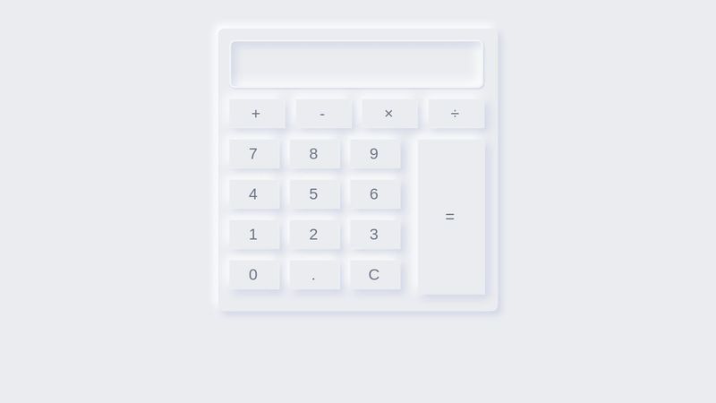 Neumorphic JavaScript Calculator