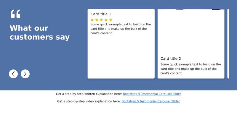 Bootstrap Testimonial Carousel Slider