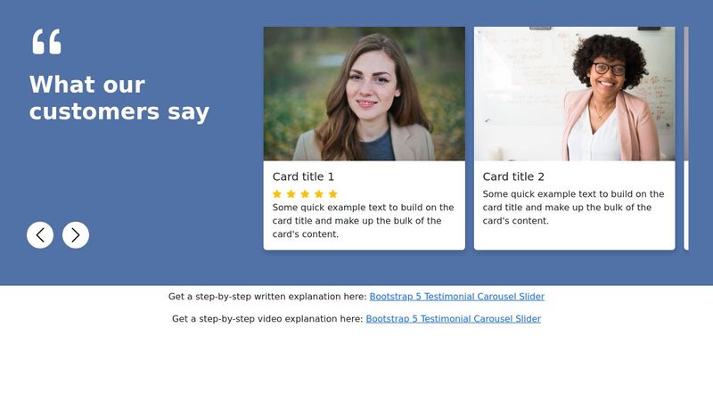 Bootstrap Testimonial Carousel Slider