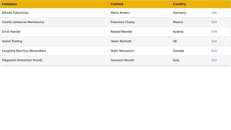 tailwind tables design