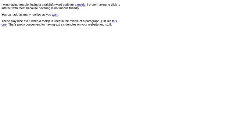 Simple Tooltip on Click [jQuery]