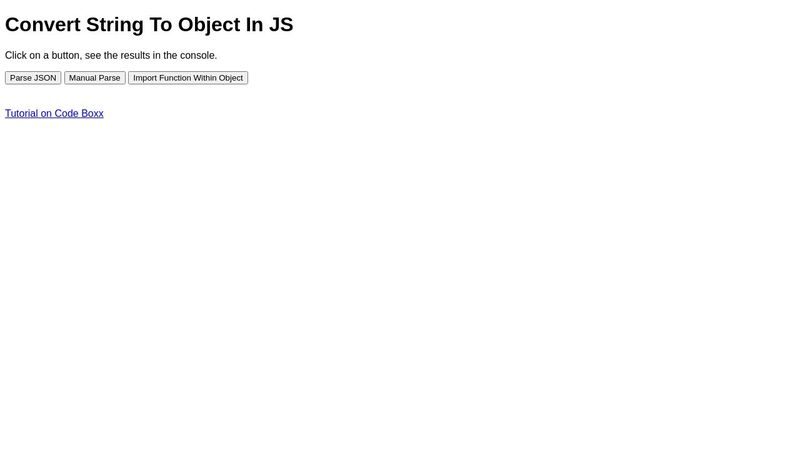 Convert String To Object In JS convert-string-to-object-in-js