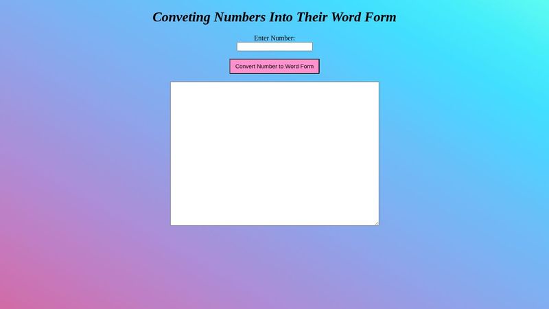 Converting Numbers Into Words