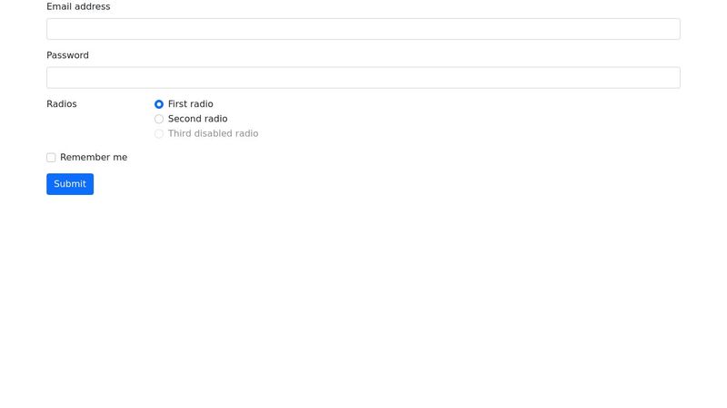 Bootstrap Checkbox and Radio Form Example