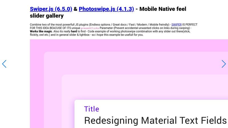 Slider and Lightbox :: slider (swiper.js) & Lightbox gallery (photoswipe.js)
