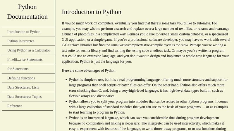 Technical Documentation page