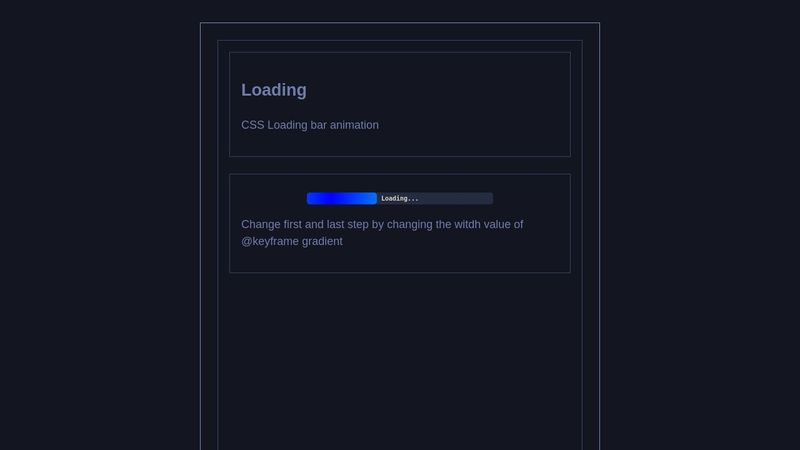 CSS Loading Bar Animation