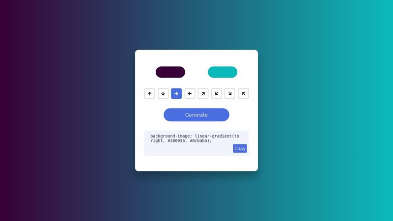 Codepen Gradient Generatorusing Two Colours