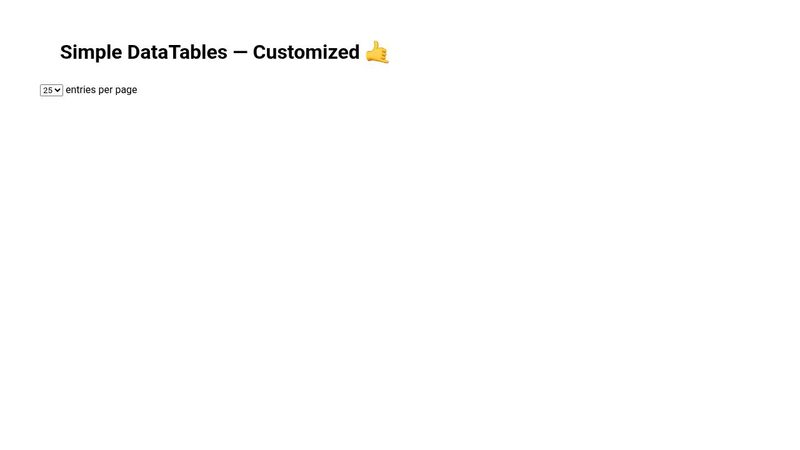 Simple Datatables — Customized 🤙