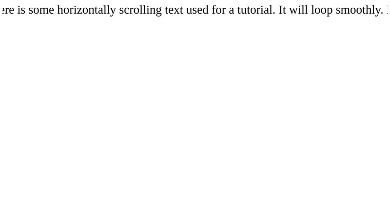 Horizontal Scrolling Text - Infinite Loop