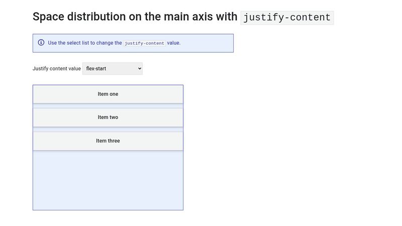 Learn CSS - Flexbox - Justify content