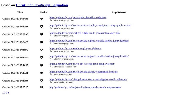 JavaScript Pagination - Solution #3