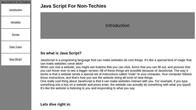 Java Script for beginners