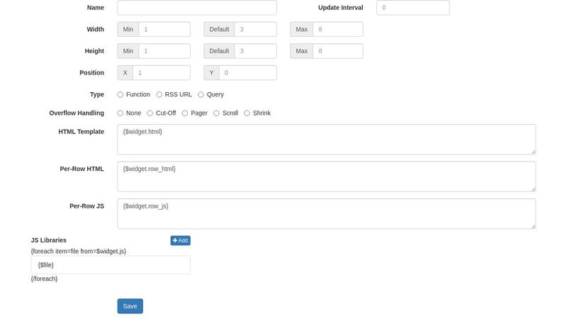 Bootstrap Responsive Widget Editor/Settings for Dashboard Widget System