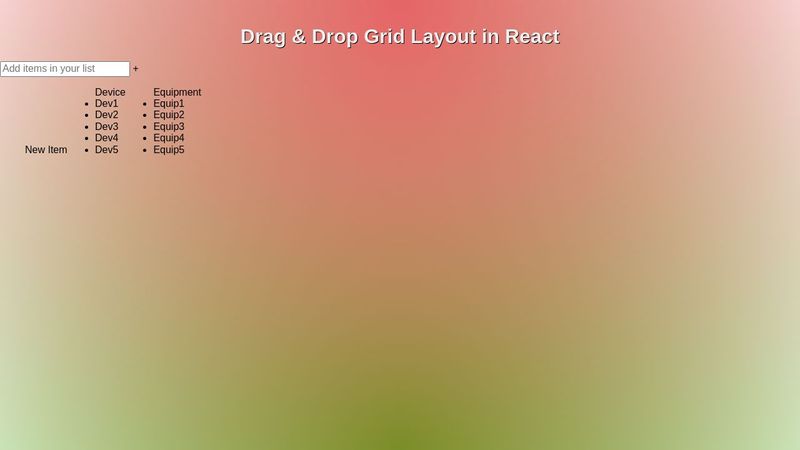 Drag & Drop Grid Layout in React