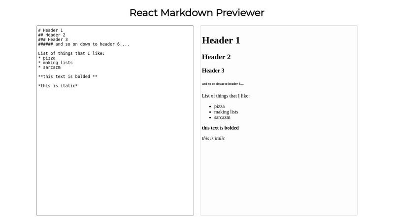 React Markdown Previewer