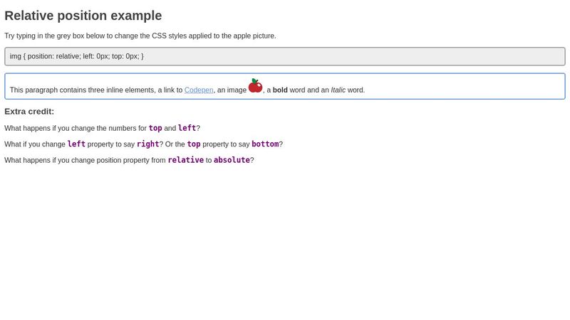 Interactive CSS tutorial template #nojs