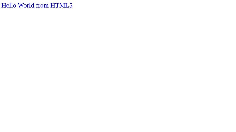 HTML5 Hello World