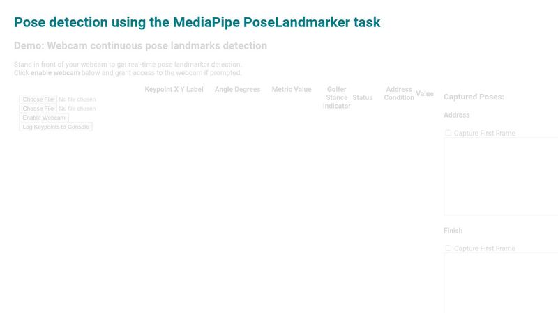 MediaPipe Pose Landmarker Task for web