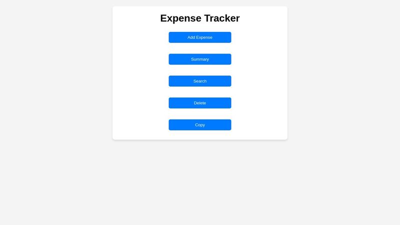 Expense Tracker Copy Concept