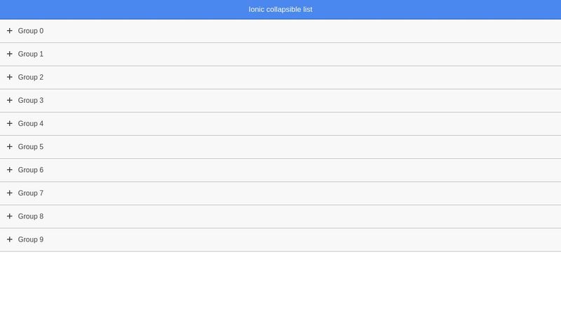 Ionic collapsible list