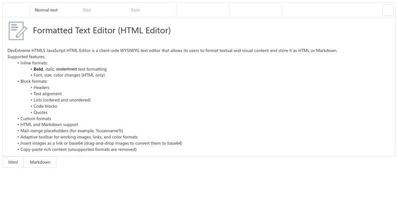 Toolbar Customization - DevExtreme Html Editor
