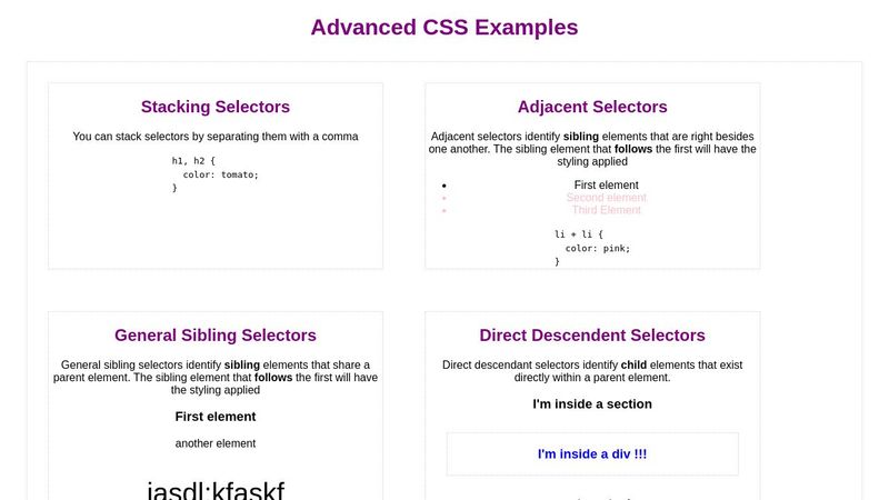 Advanced CSS Code Examples: