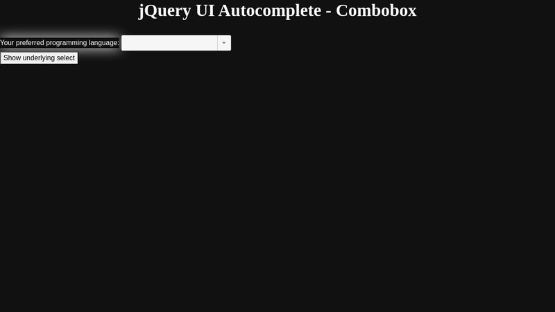 Autocomplete Combo Box jQueryUI