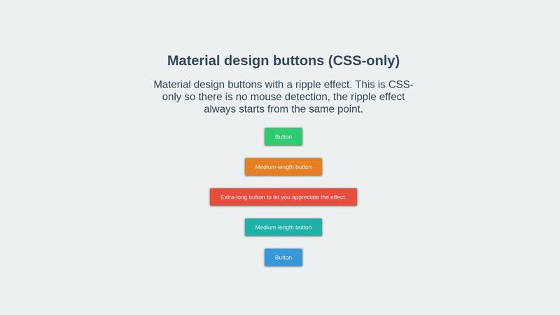 Material design buttons (CSS-only)