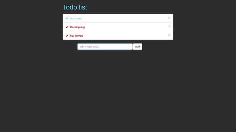 React todo list