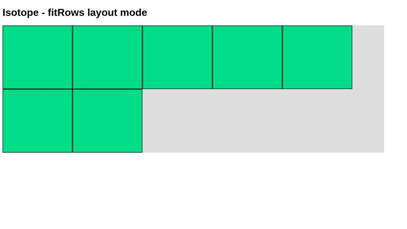Isotope - fitRows layout mode