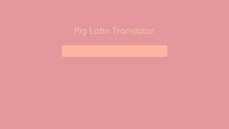 Pig Latin Translator