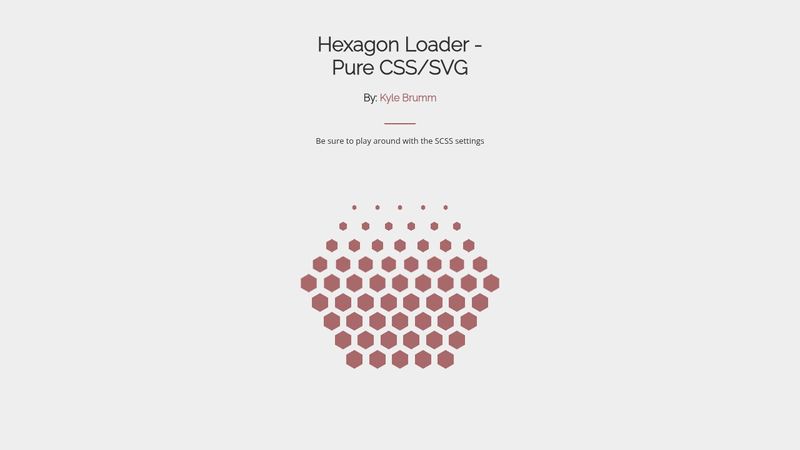 Hexagon Loader -Pure CSS/SVG