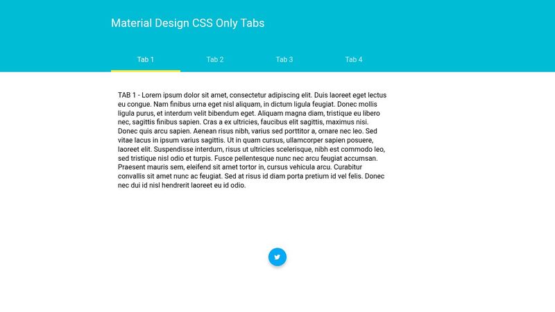 Material Design CSS Only Tabs
