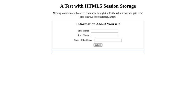 HTML5 Session Storage