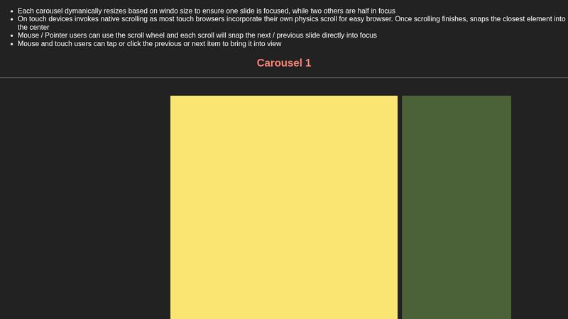 Independently Scrolling Carousel | Responsive, Snapping and Native Scrolling