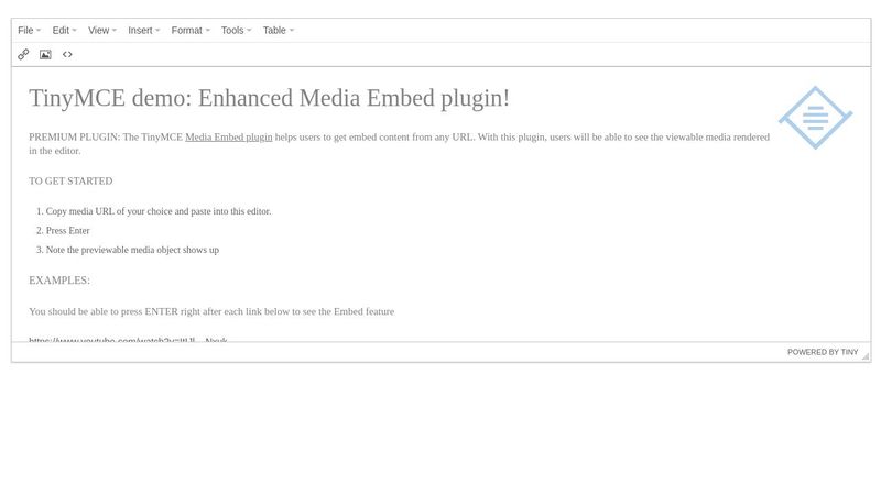 TinyMCE Media Embed Premium Plugin TinyMCE Media Embed Premium Plugin