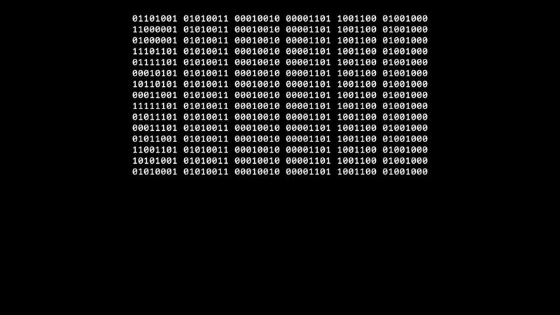 simple binary text animation